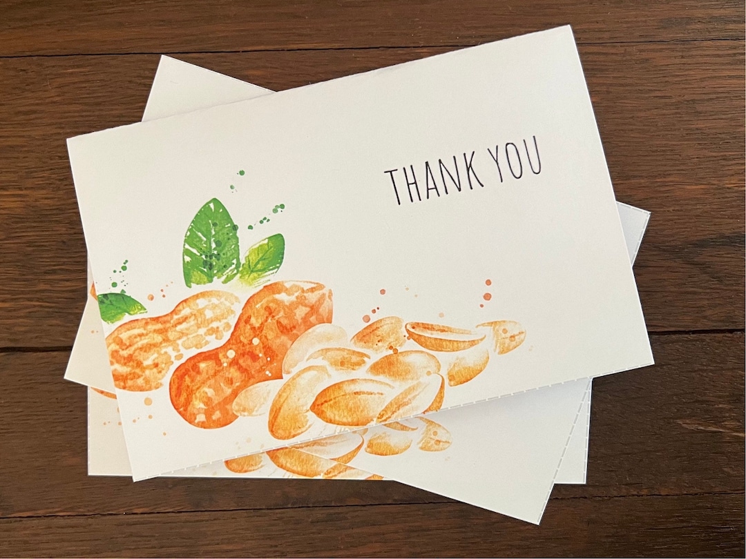 Peanut Thank You Card 4"x6" Printable Download - Etsy
