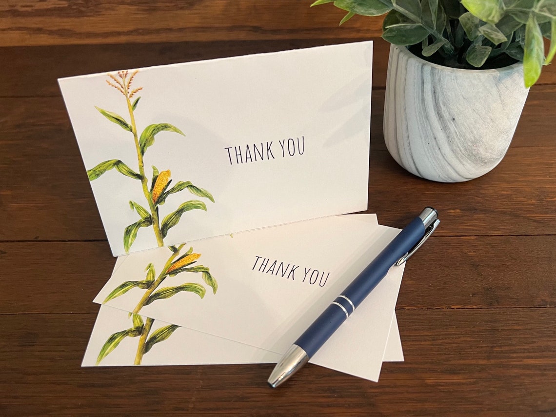 Corn Stalk Farm Thank You Card 4"x6" Printable Download, Folded Card ...