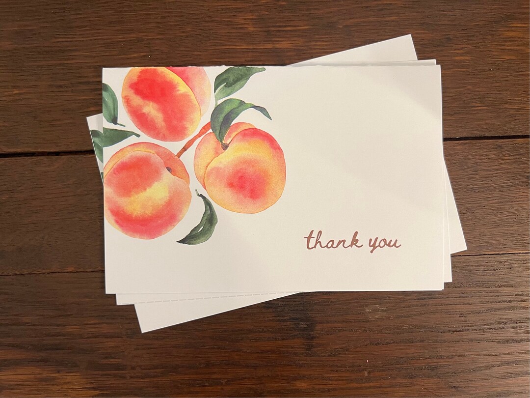 Peach Watercolor Farm Thank You Note Card 4"x6" Printable Download ...