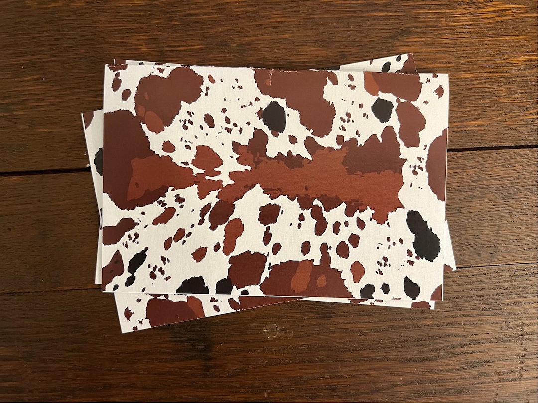 Cowhide Farm Note Card 4"x6" Printable Download, Flat Card, Folded Card ...