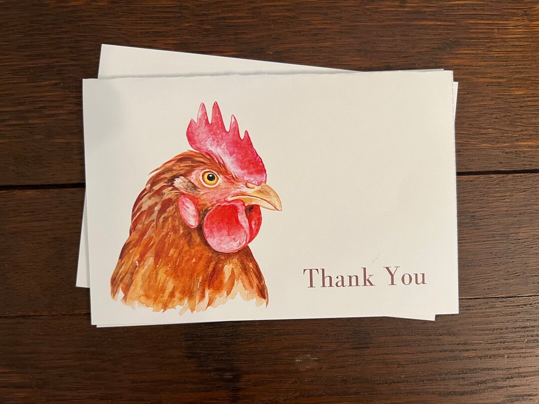 Chicken Farm Note Card 4"x6" Printable Download, Flat Card, Folded Card ...