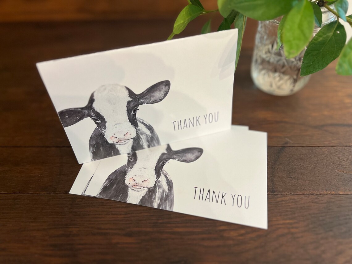 Cow Thank You Card 4"x6" Printable Download - Etsy