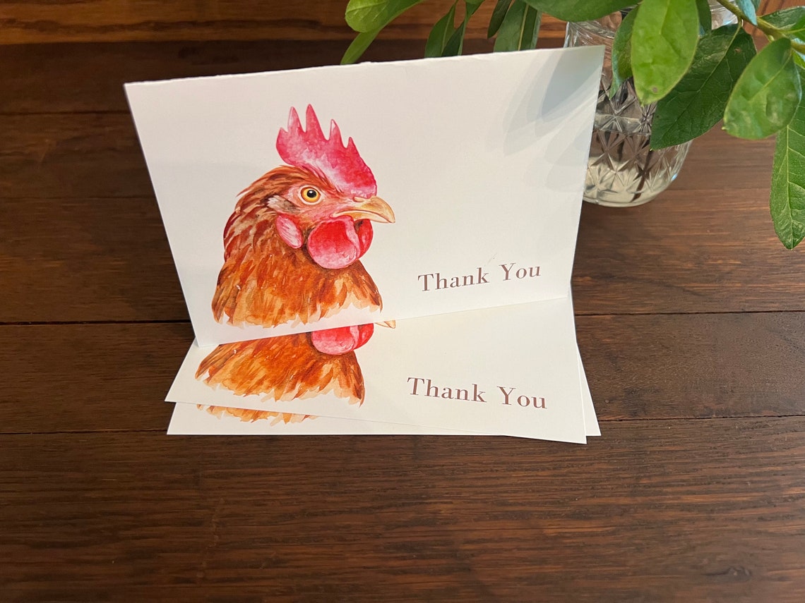 Chicken Farm Note Card 4"x6" Printable Download, Flat Card, Folded Card ...