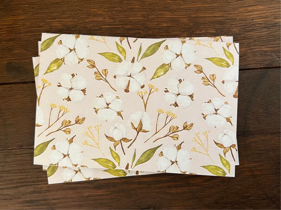 Cotton Boll Farm Note Card 4"x6" Printable Download, Blank, Folded Card ...