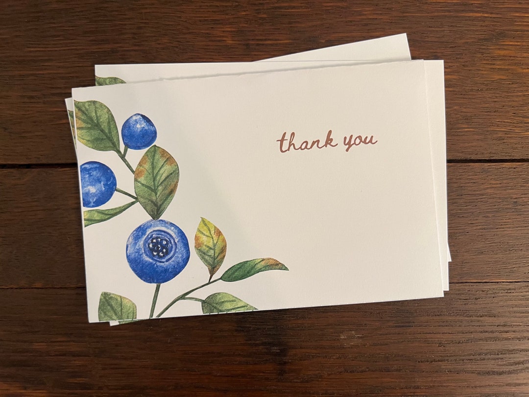 Blueberry Stem Farm Thank You Card 4"x6" Printable Download, Folded ...