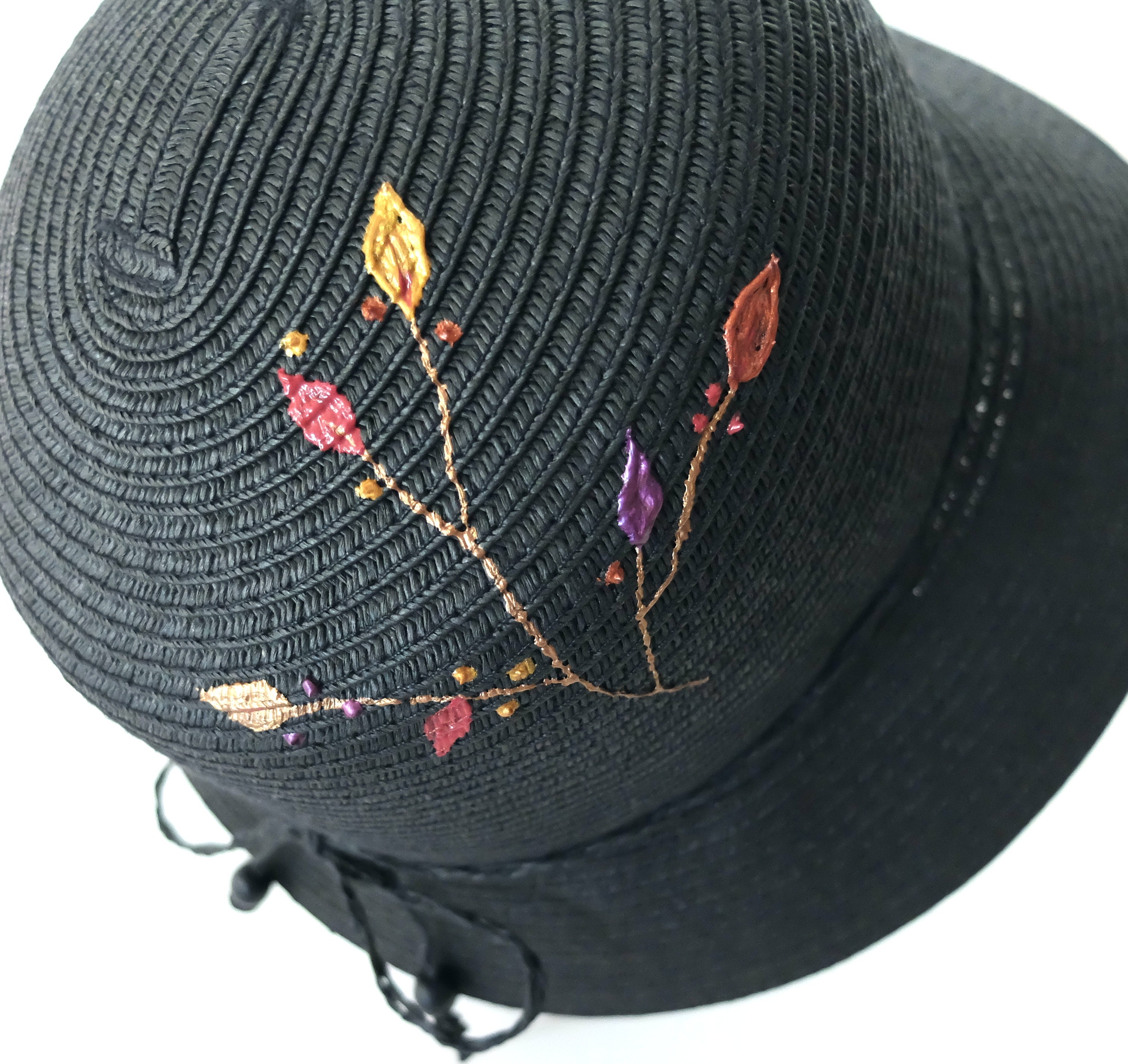 Hand Painted Bucket Hat--"autumn Leaves" - Etsy