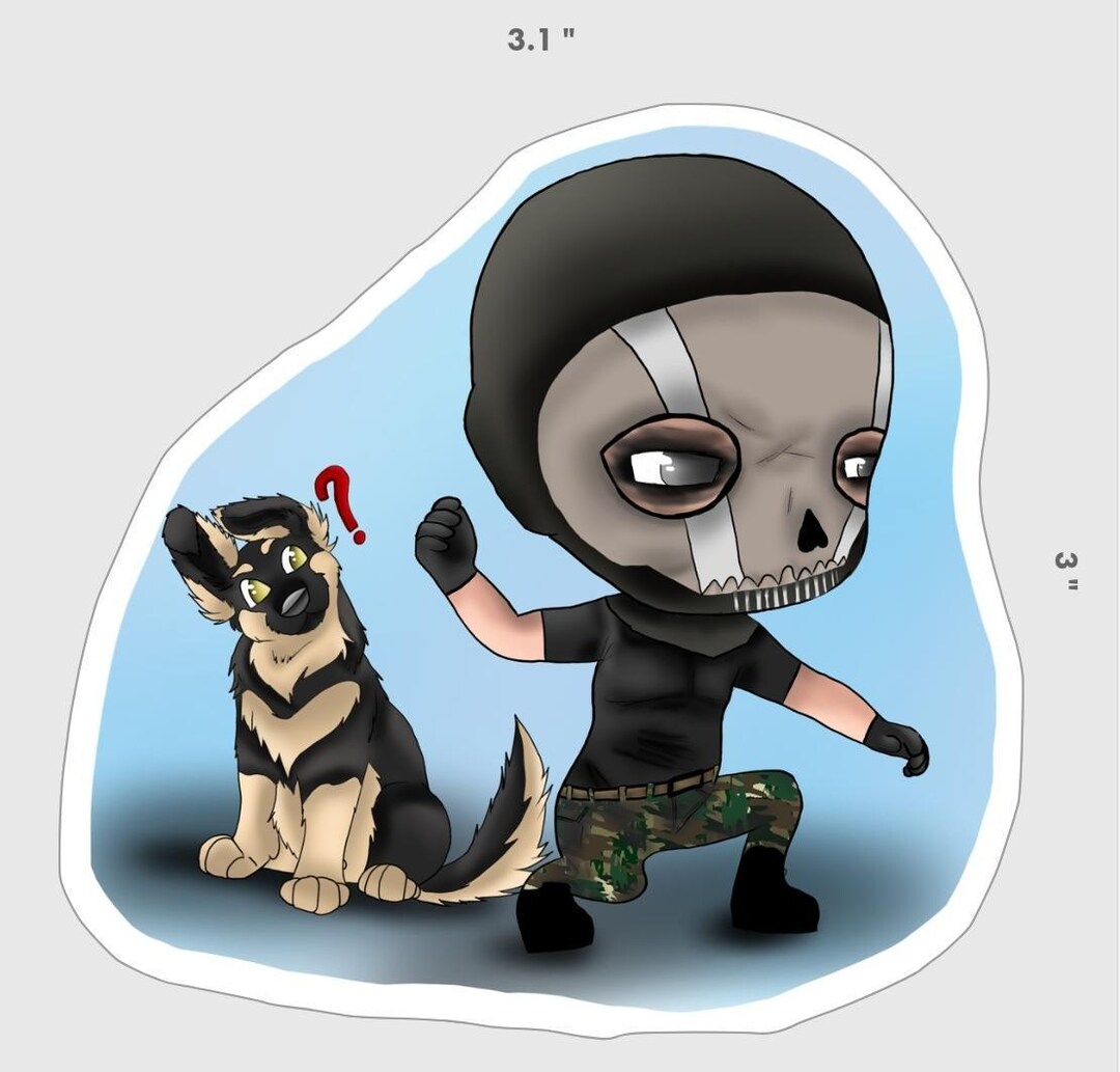 Cod Ghost & Riley Sticker - Etsy