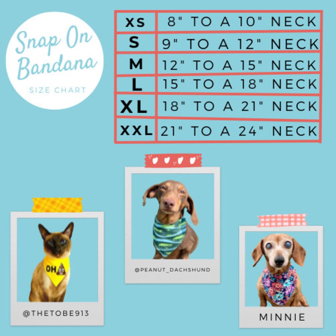 Adopt Me Reversible Snap-on Pet Bandana, Snap on Dog Bandanas, Cat ...