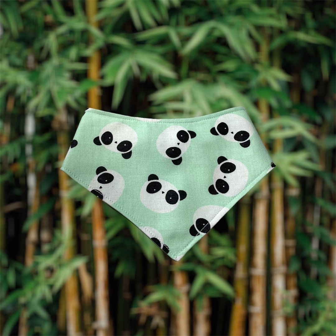 Panda Bear Reversible Snap-on Pet Bandana, Snap on Dog Bandanas, Cat ...
