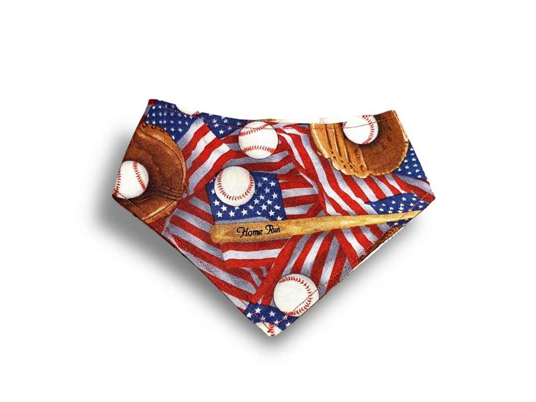 Baseball Reversible Snap-on Pet Bandana, Snap on Dog Bandanas, Cat ...