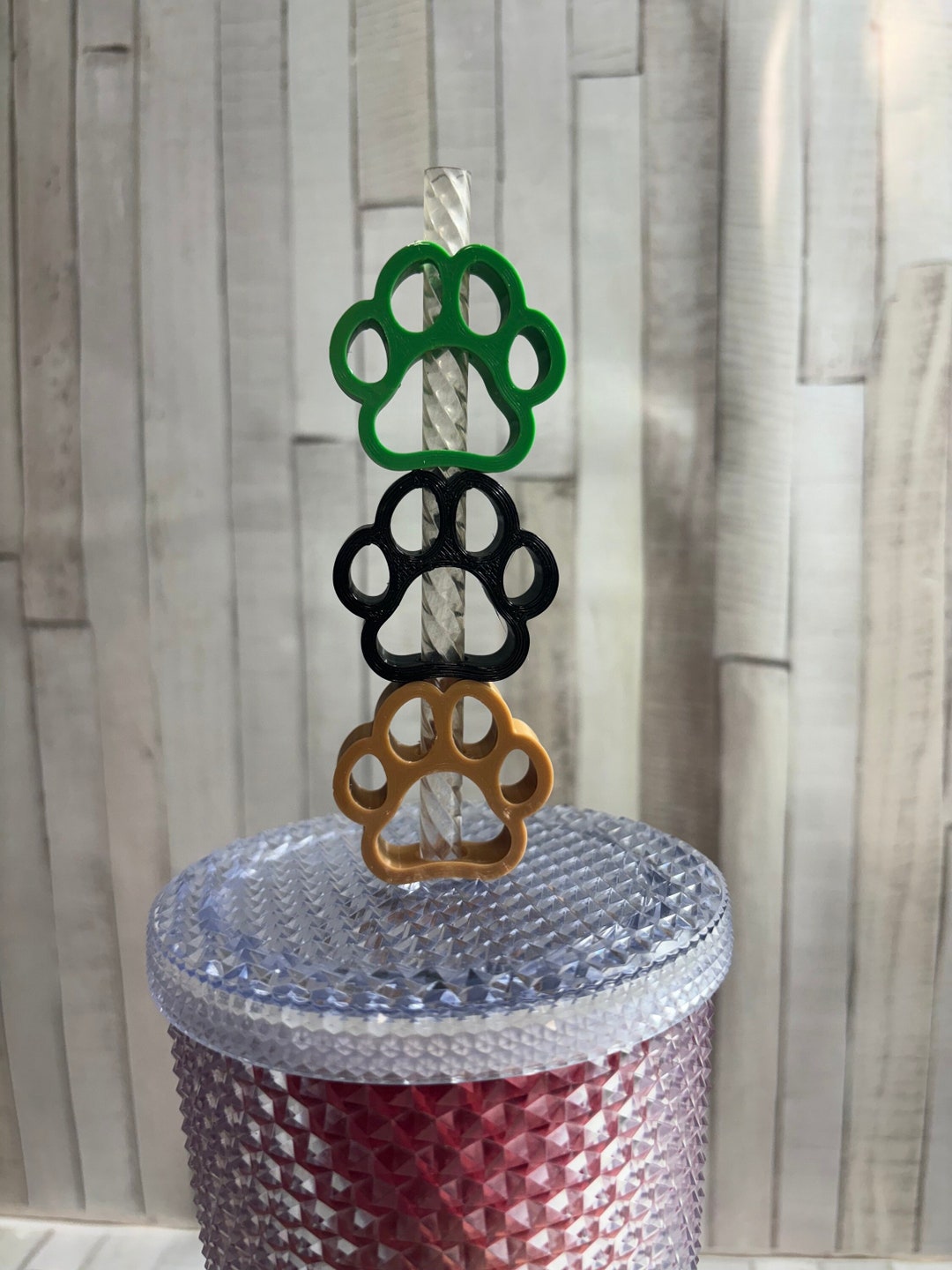 3D Printed Paw Print Straw Topper, Ready to Ship - Etsy