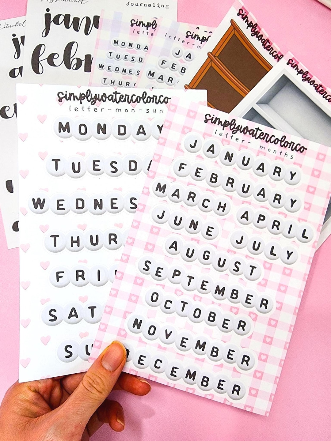 Junk Journal Stickers: Letter Beads, Scrapbooking, Journaling, Months ...