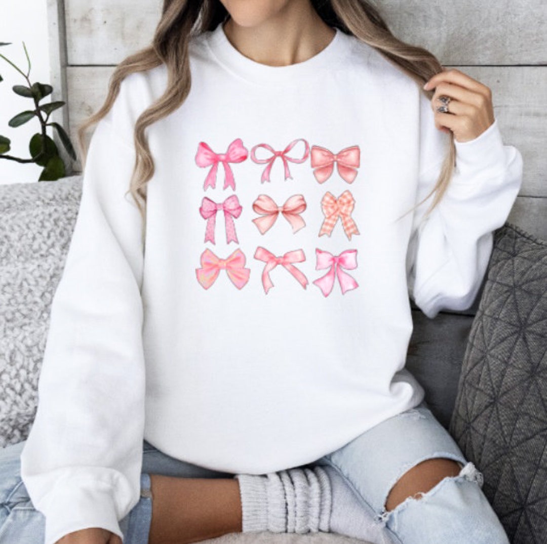 Coquette Bows Sweatshirt Crewneck Sweater Kawaii Sweater Coquette Girl ...