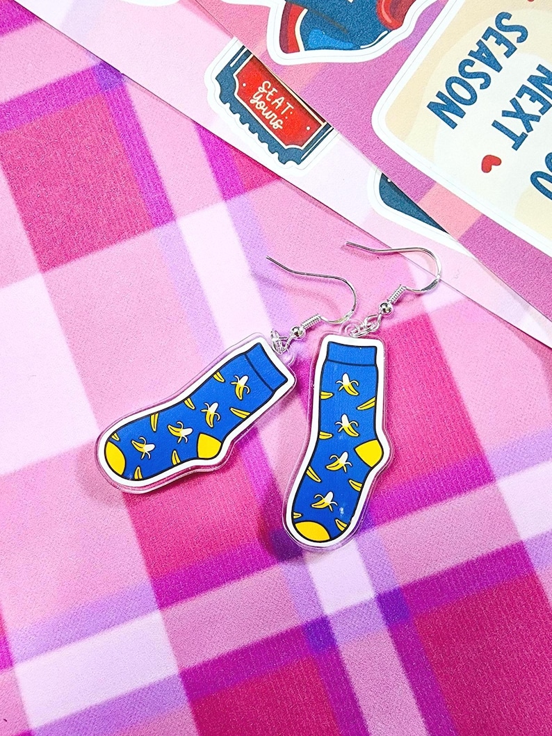 Heated Rivalry Acrylic Earring: Scott & Kip Socks, Banana Socks, Blue ...