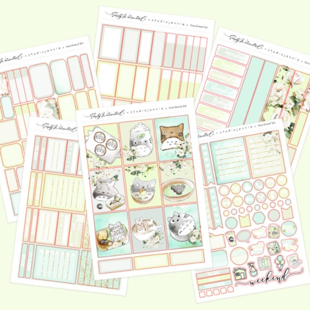 TOTO CAFE Sticker Kit | Erin Condren Vertical Weekly Kit, Happy Planner ...