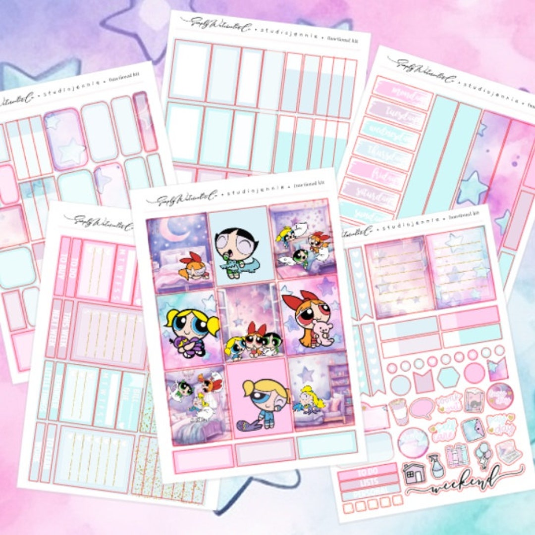 SLEEPOVER Sticker Kit | Erin Condren Vertical Weekly Kit, Happy Planner ...