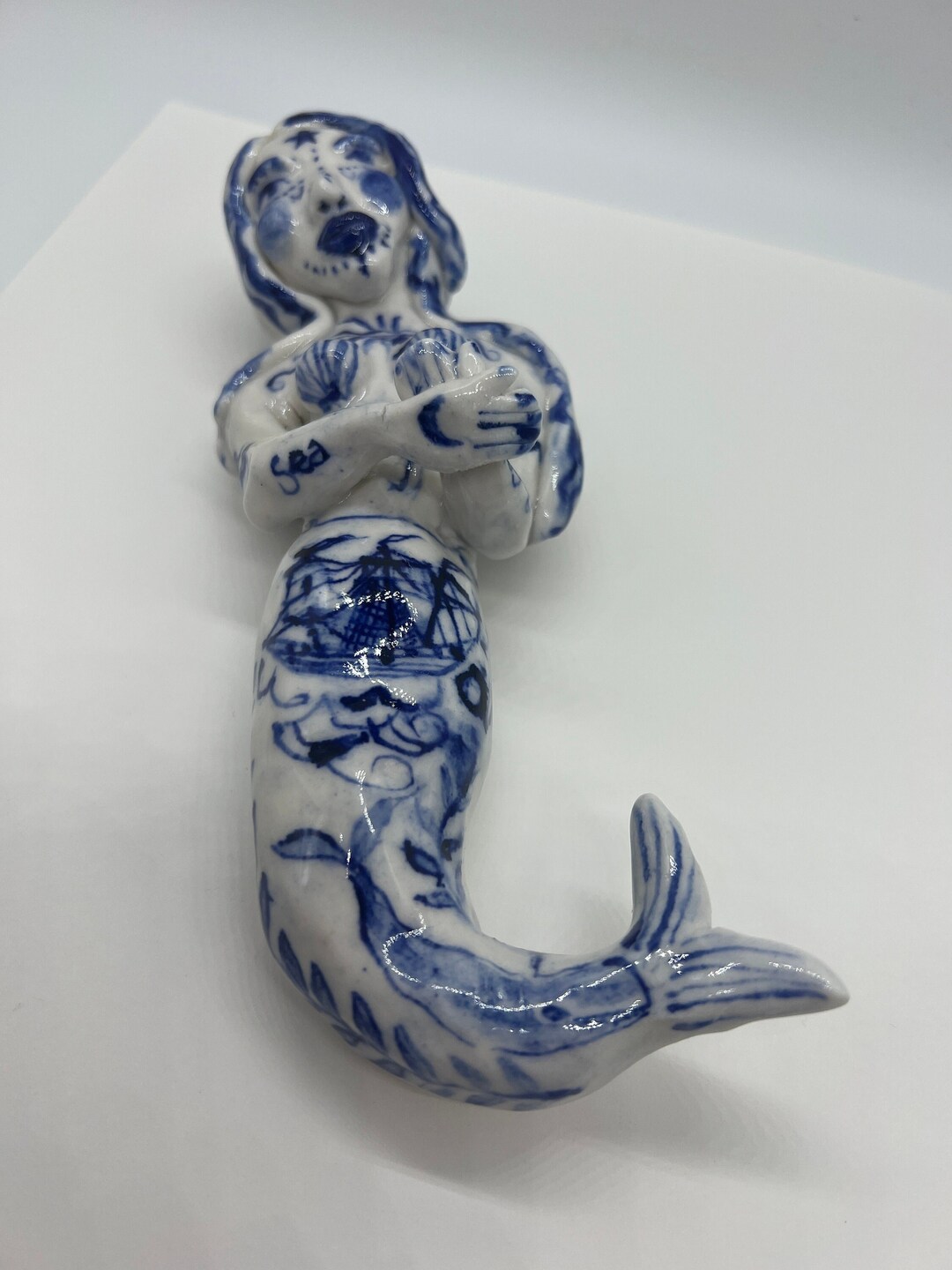 Blue Delft Mermaid - Etsy