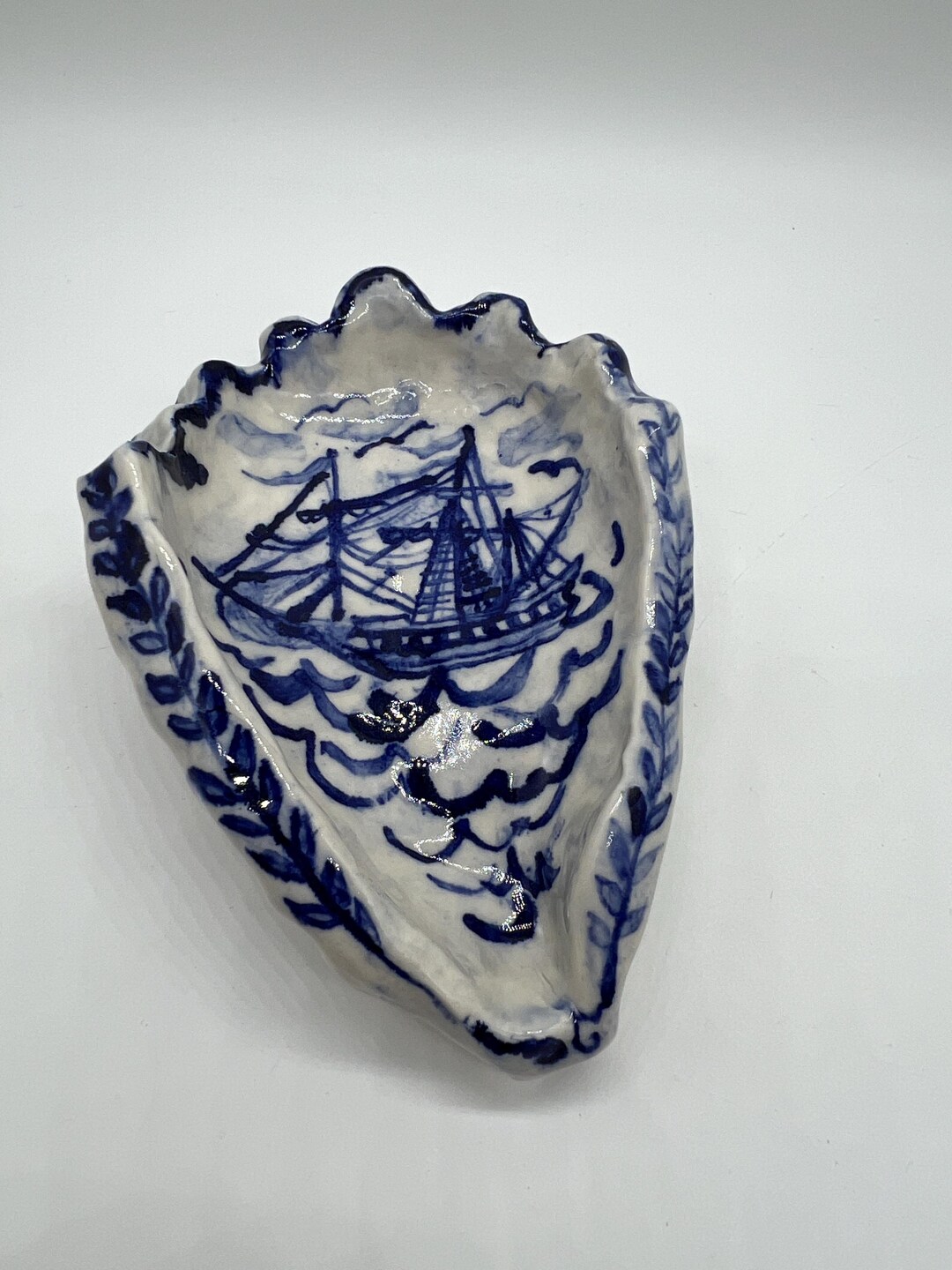 Porcelain Blue Delft Shell Dish - Etsy