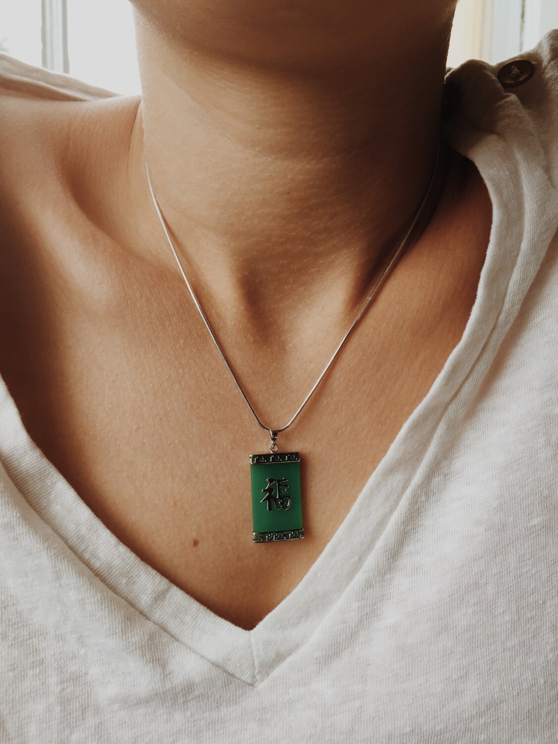 Rectangular Jade Pendant Chinese