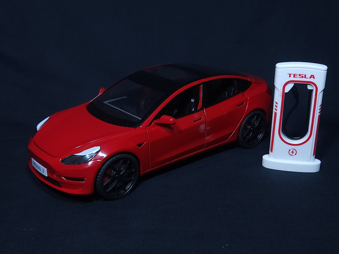 1:24 Scale Tesla Model 3 Diecast Model Detailed Electric Car Replica ...