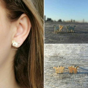 CAT EARRINGS 24K, Cat Breeds, Pet Lovers, Earrings for Women, Unique ...