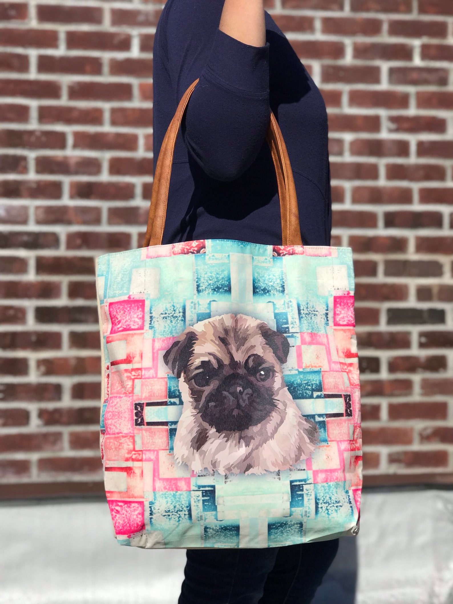 PUG Tote Bag Tote Bag Animal Lovers Dog Lovers Dog Lover - Etsy