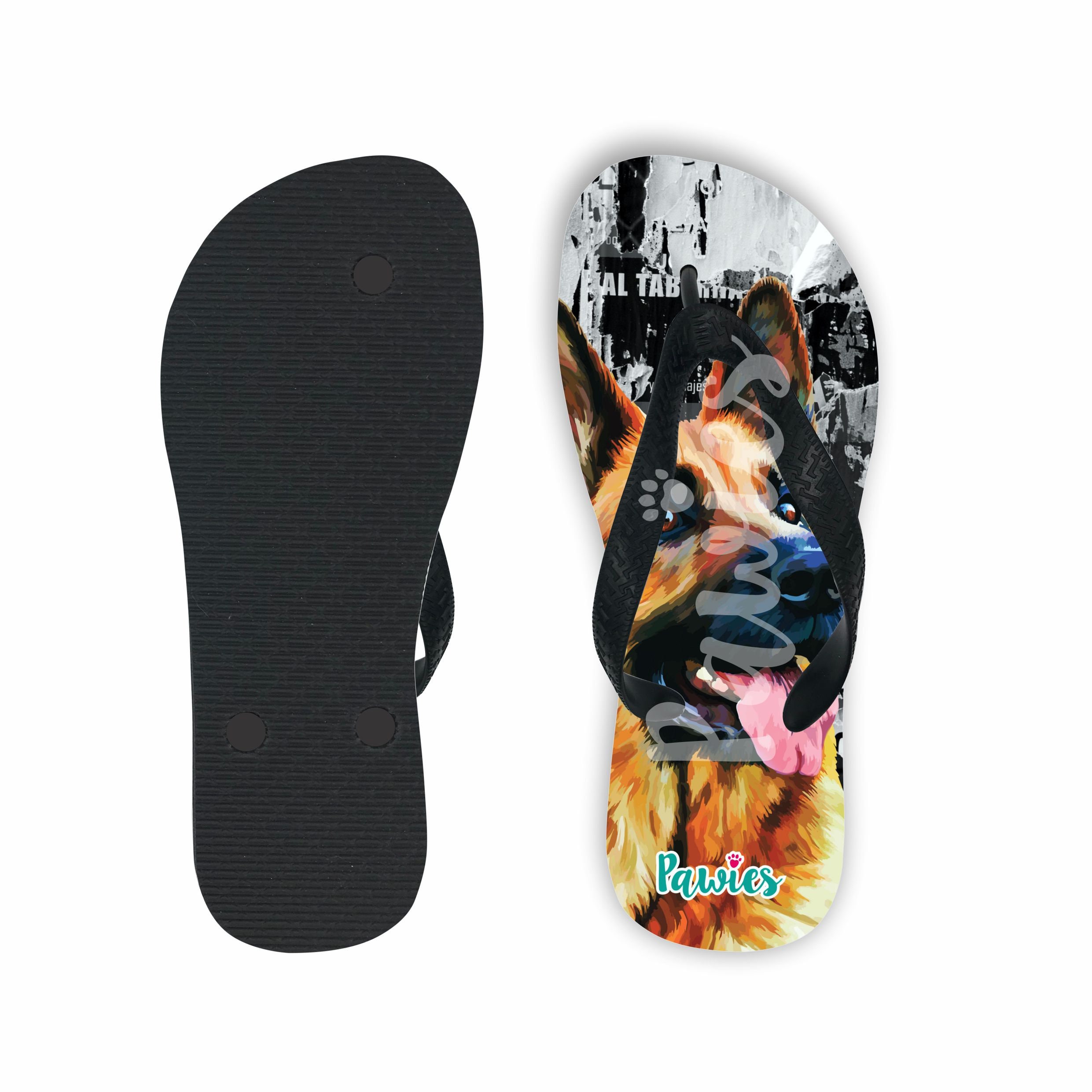 German Shepherd Flip Flops Made in USA Dog Lover Flip Flops | Etsy