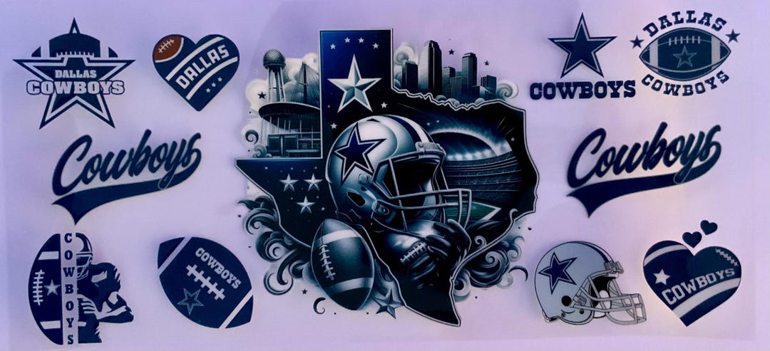 Dallas Cowboys Football Team UV DTF 16oz Cup Wraps - Etsy