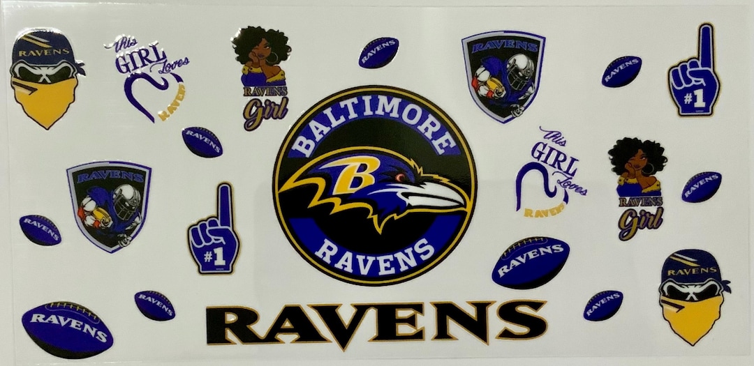 Baltimore Ravens Football Team UV DTF 16oz Cup Wraps - Etsy
