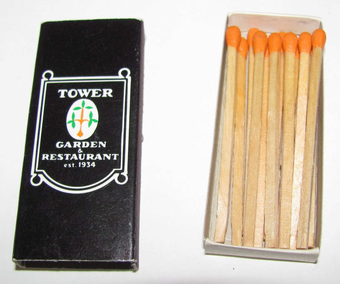 Vintage Full Matchbox Tower Garden & Restaurant Skokie Illinois IL Made ...
