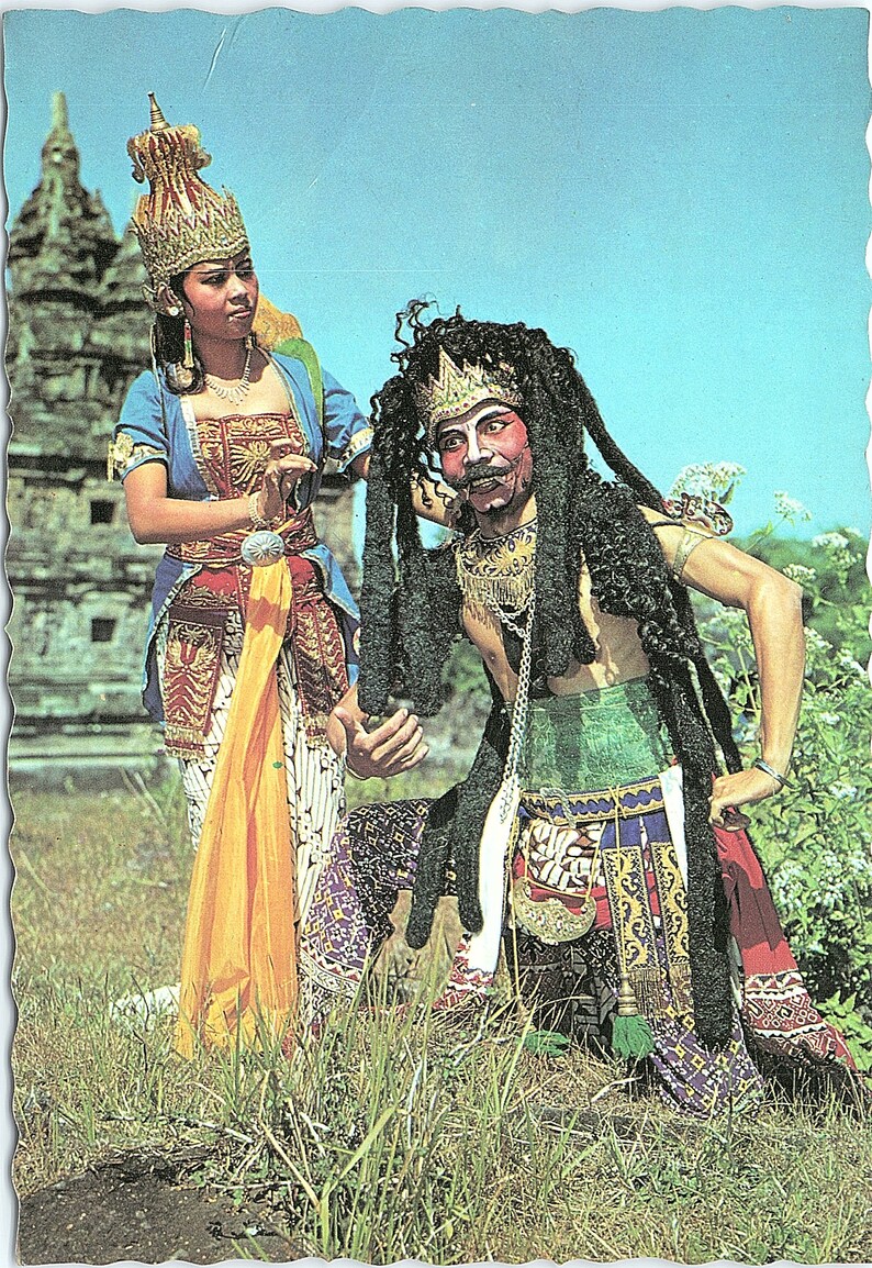 Vintage Unposted Postcard Wayang Orang Bathari Durga Burisrawa Costume Dance Indonesia ID PS-G16 ...