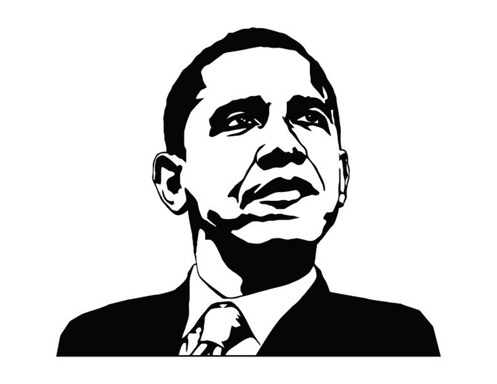 ID: SP00006 Obama Face Vinyl Decal, Sticker - Etsy