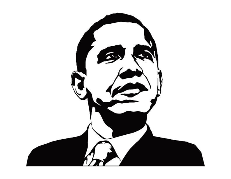 ID: SP00006 Obama Face Vinyl Decal, Sticker - Etsy