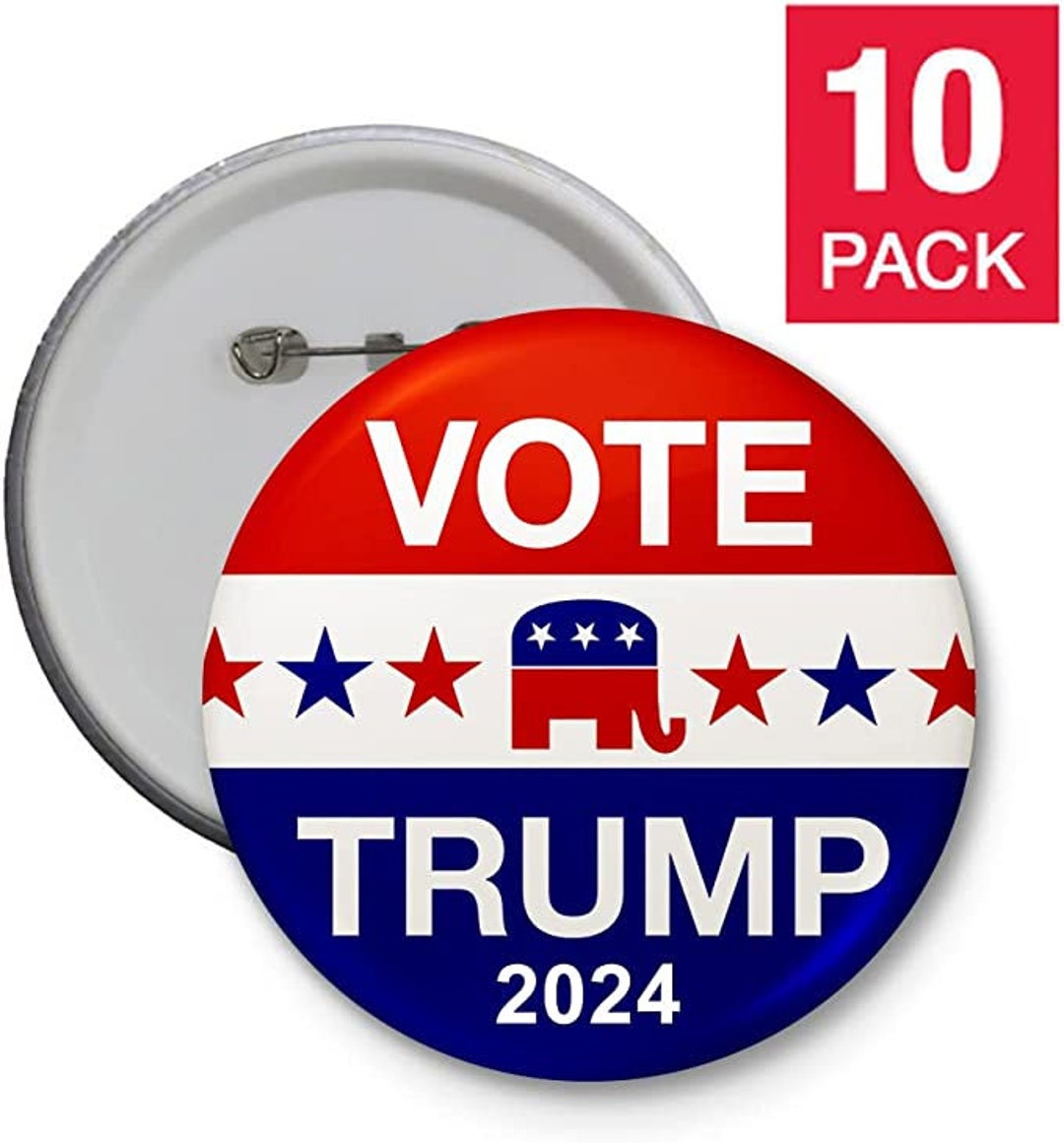 10-pack, 2.25 Vote Trump 2024, Trump 2024 Presidential Campaign, Big ...
