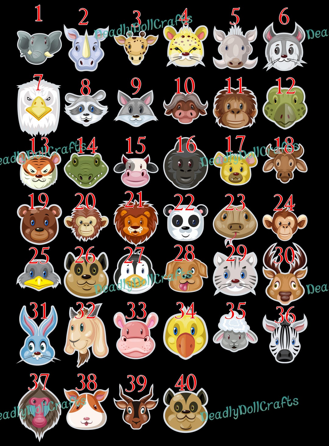 Animal Head Sticker, Die Cut - Etsy