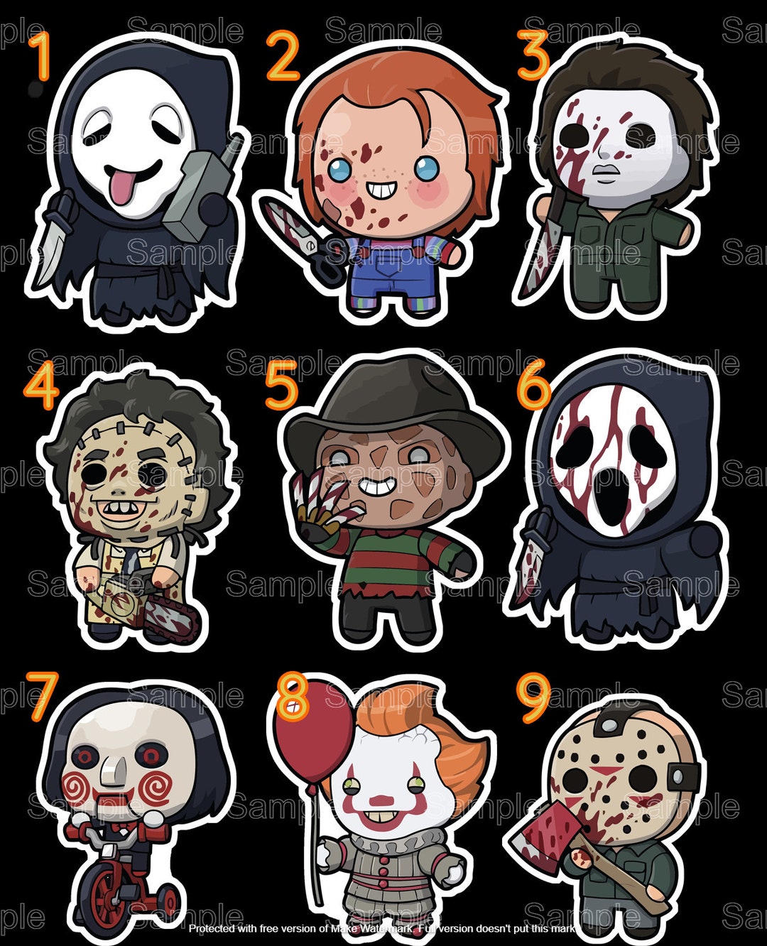 Horror Movie Sticker, CUTE, Die Cut - Etsy