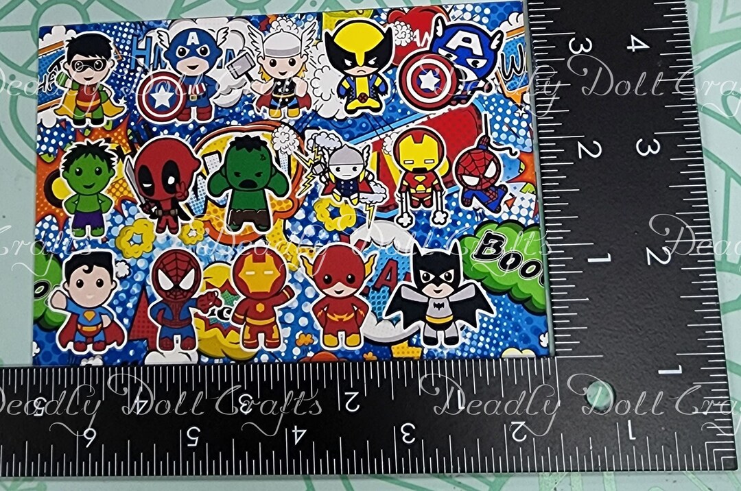 Mini Super Hero Cartoon Stickers - Etsy