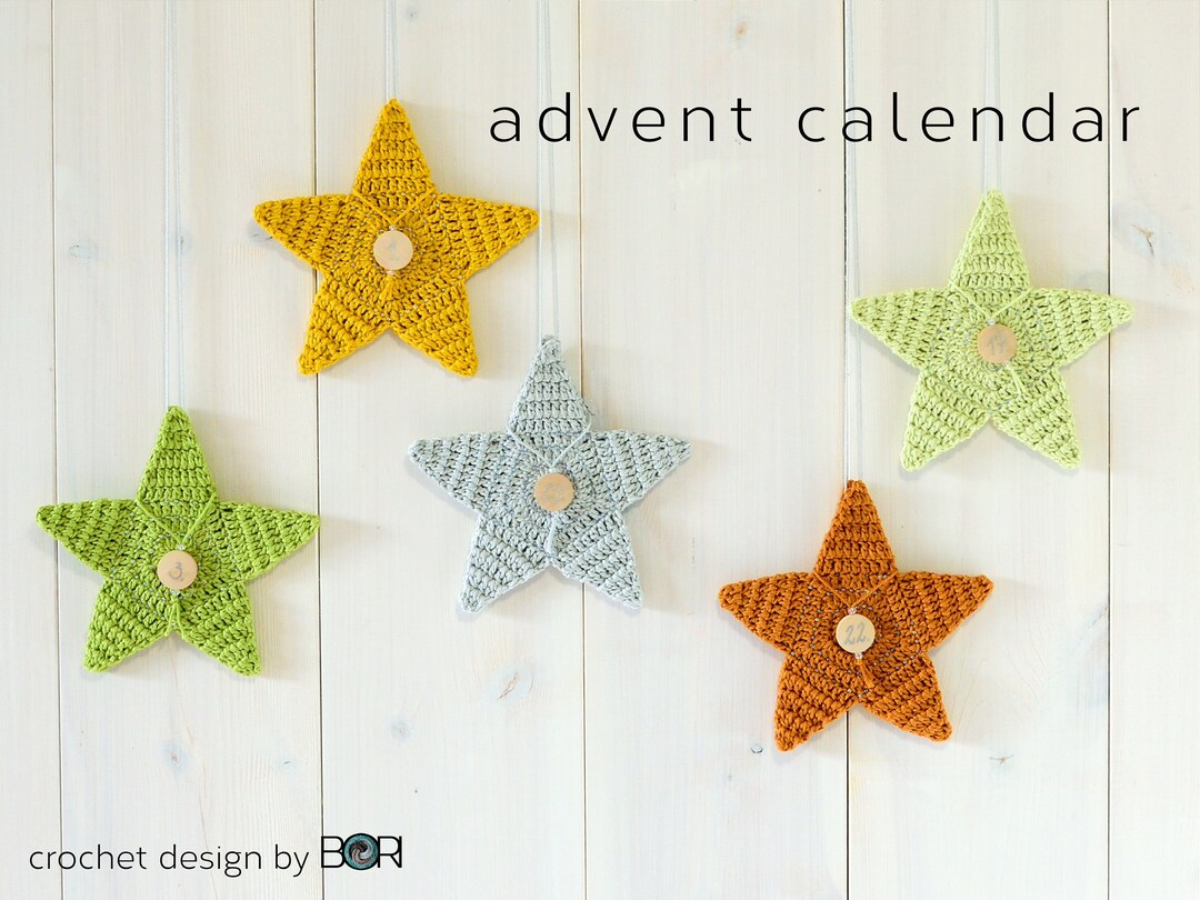 Crochet Advent Star Calendar Pattern, Pdf, Download, Easy, Diy ...
