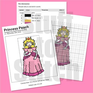 Princess Peach Cross Stitch Pattern - Etsy