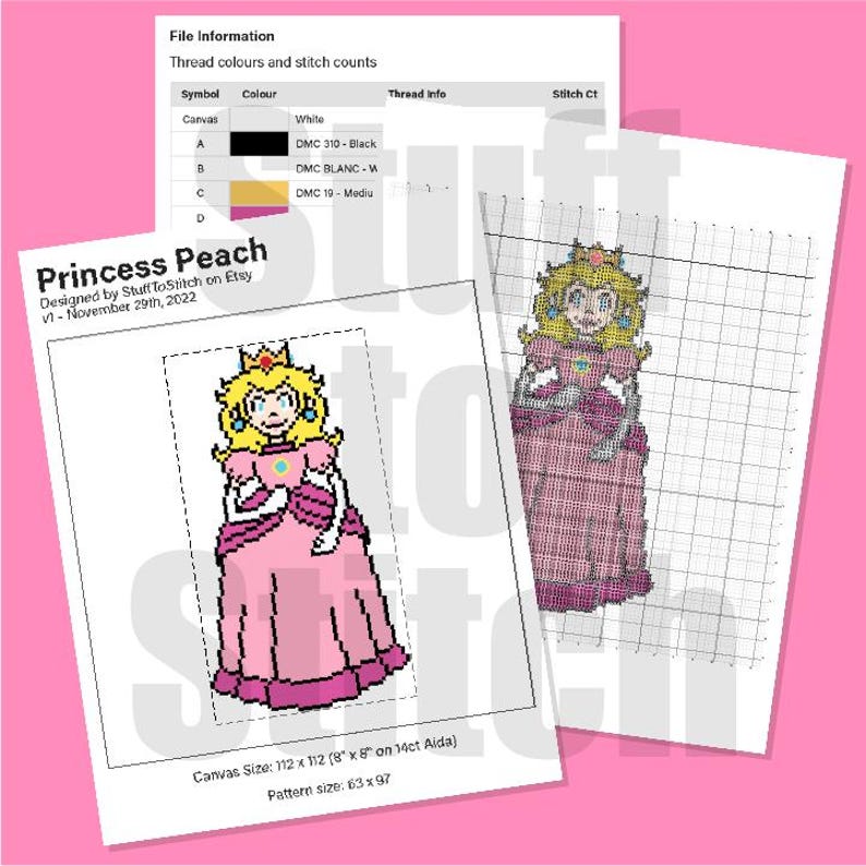 Princess Peach Cross Stitch Pattern - Etsy