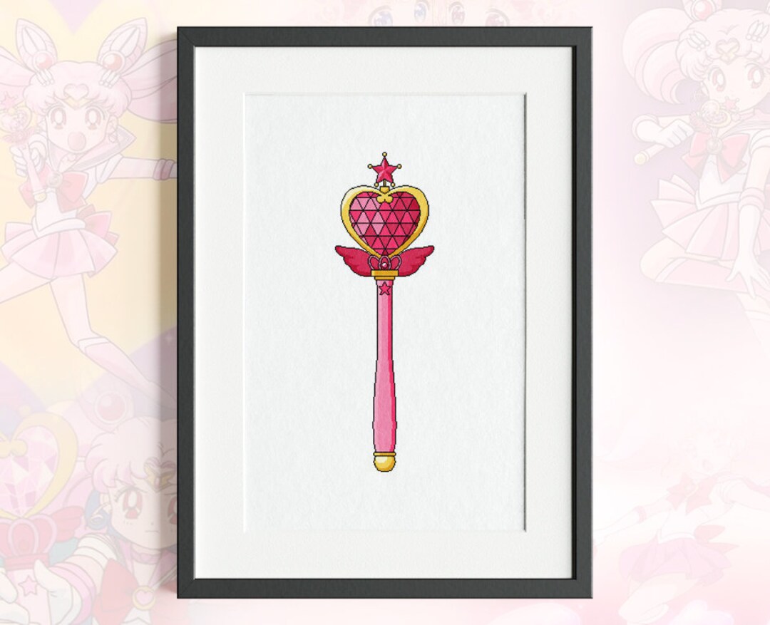 Pink Moon Rod Cross Stitch Pattern - Etsy