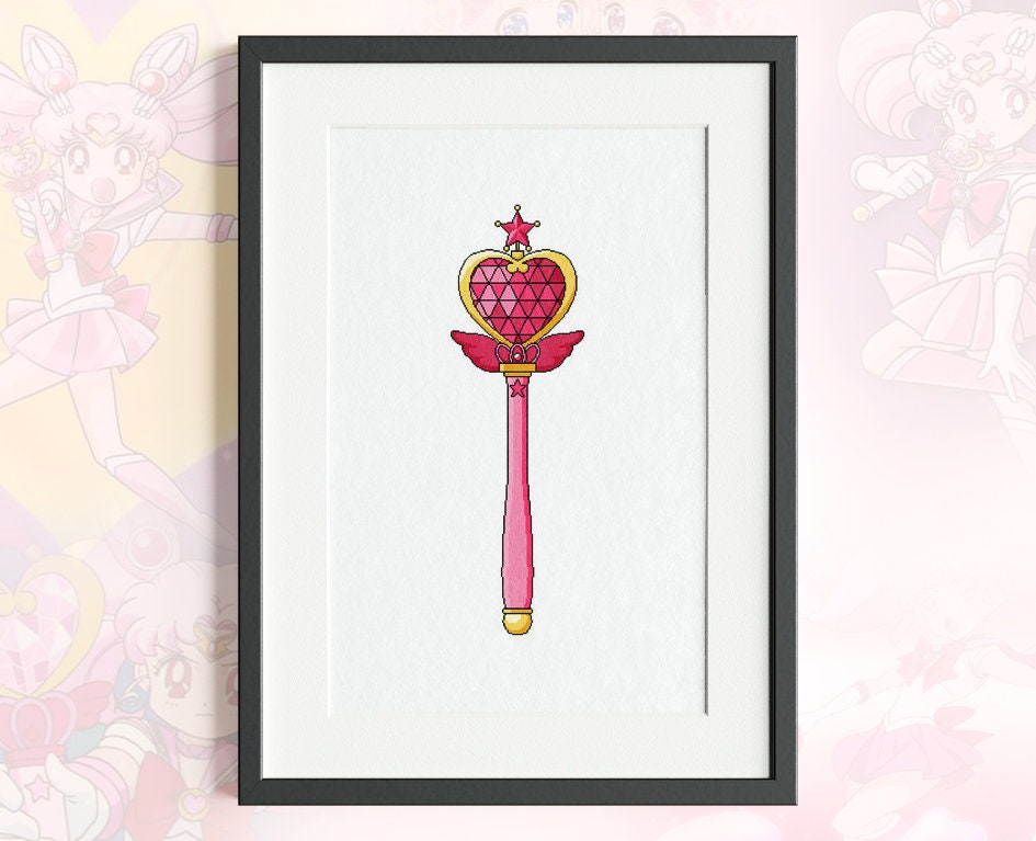Pink Moon Rod Cross Stitch Pattern - Etsy