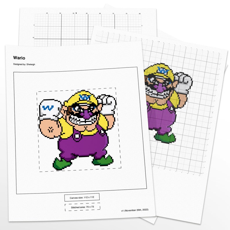 Wario Cross Stitch Pattern - Etsy