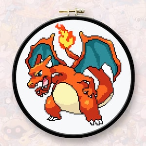 006 Charizard Pokemon Cross Stitch Pattern - Etsy
