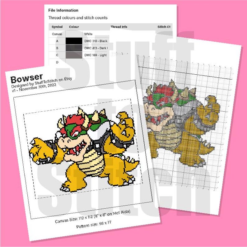 Bowser Cross Stitch Pattern - Etsy