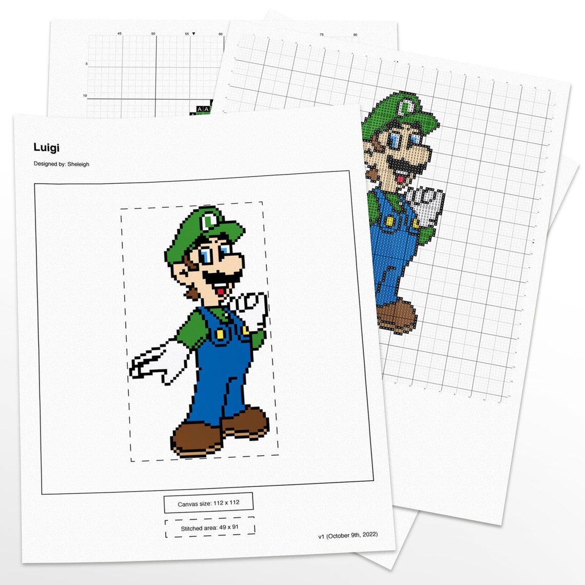 Luigi Cross Stitch Pattern - Etsy