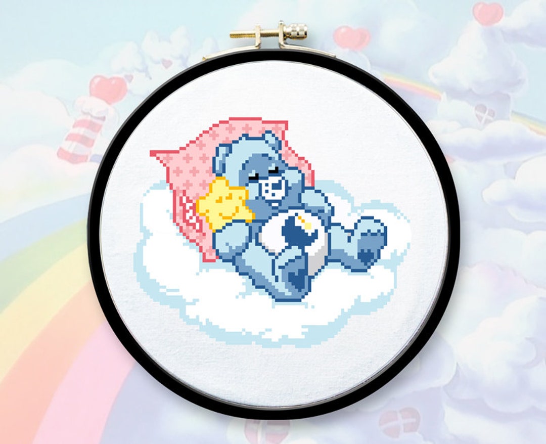 Bedtime Bear Cross Stitch Pattern - Etsy