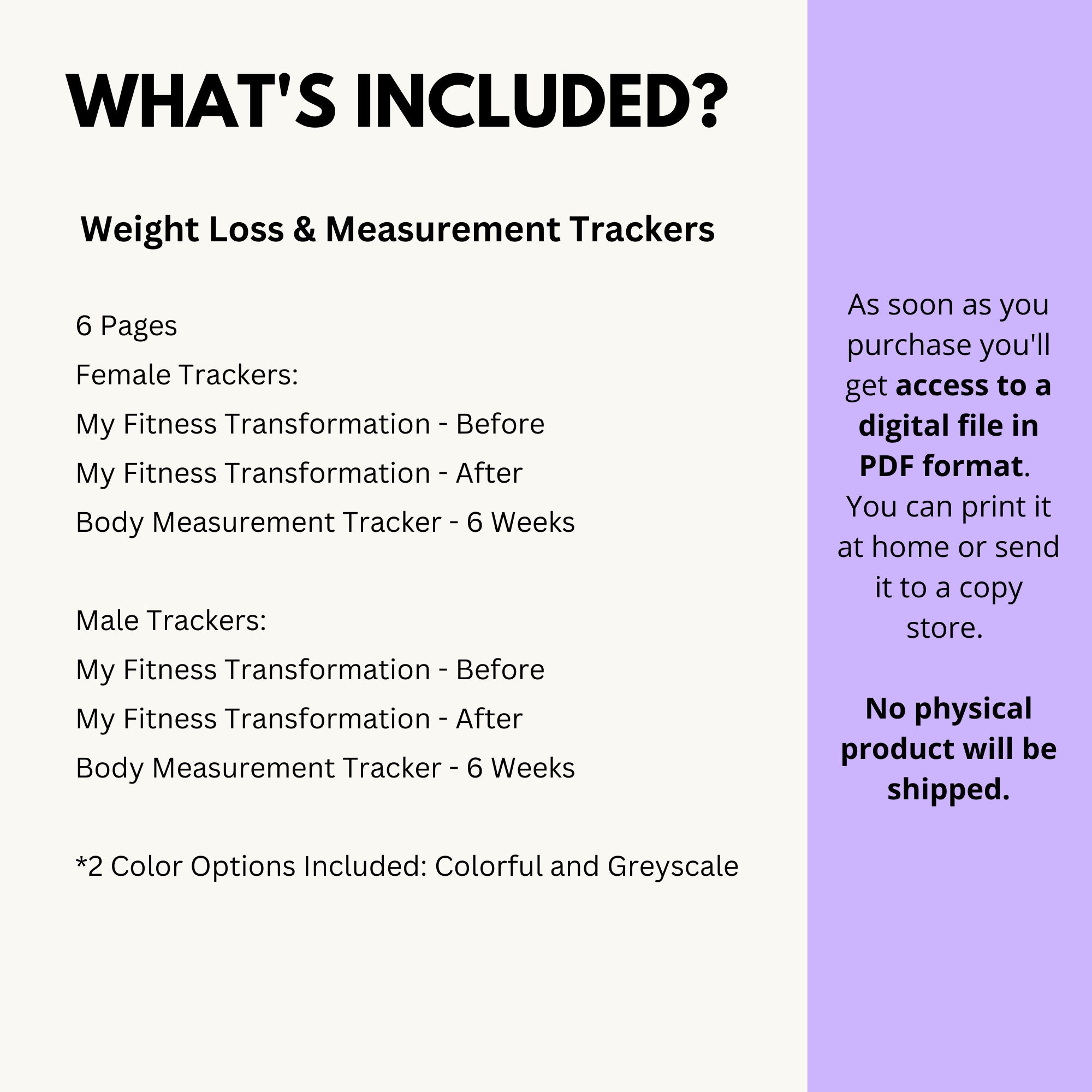 Body Measurement Tracker Printable, Weight Loss Measurement Tracker ...