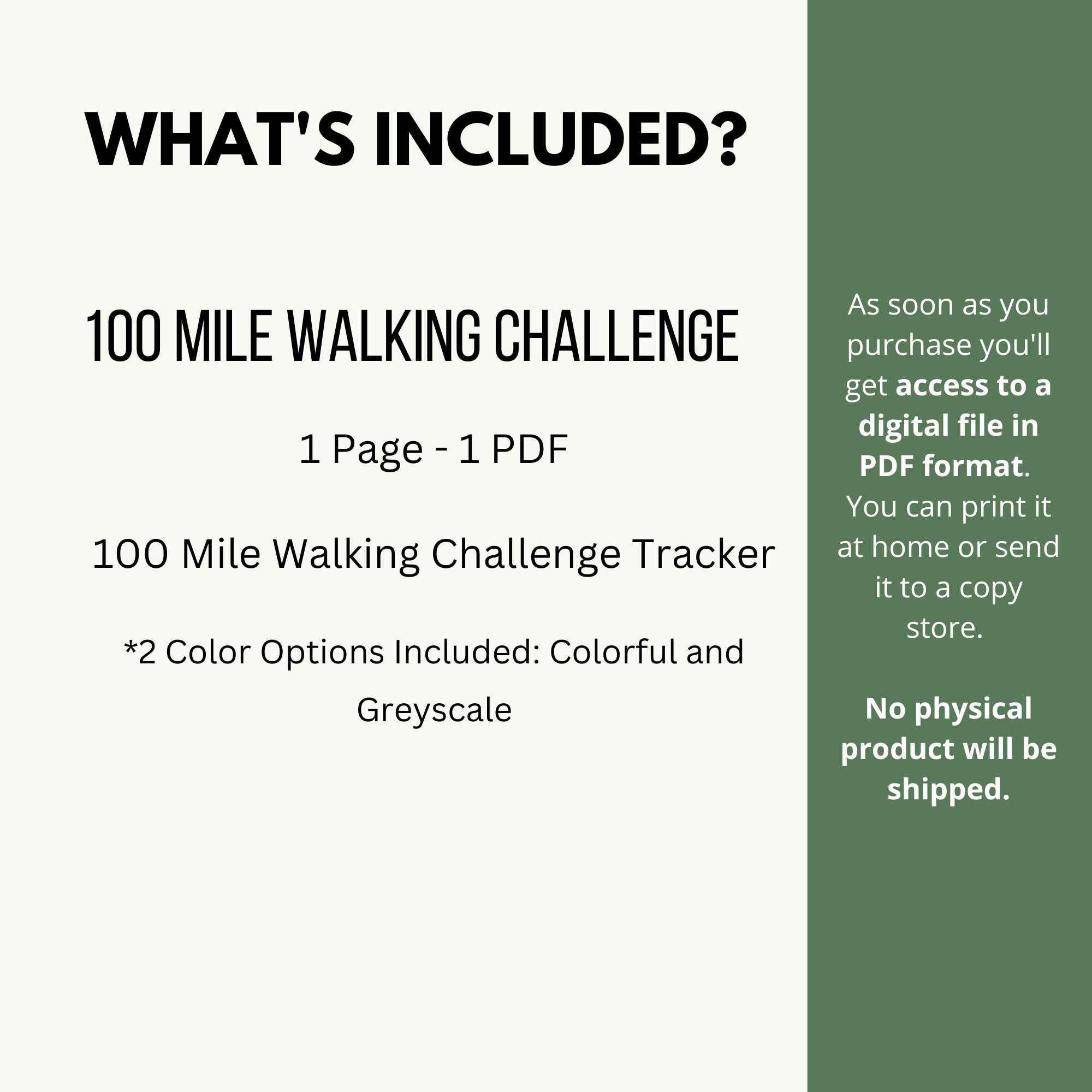 Walking Challenge, 100 Mile Challenge Tracker, Step & Walking Tracker ...