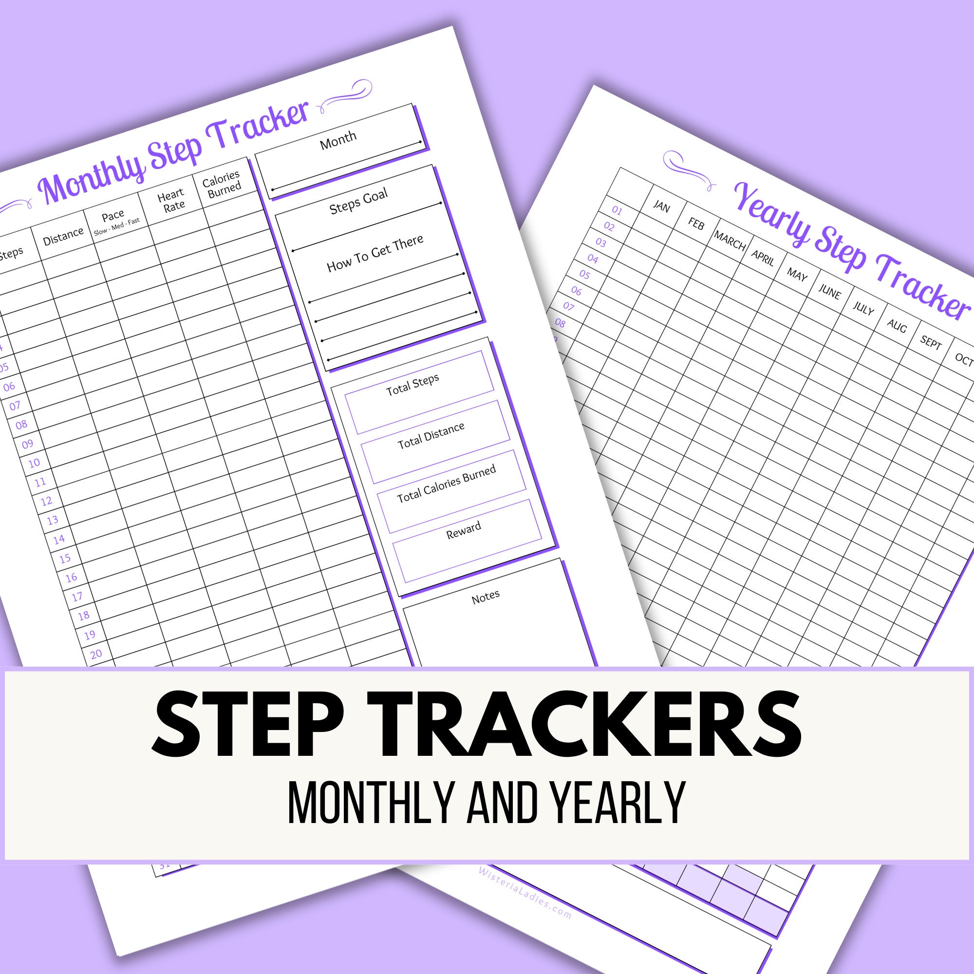 Step Tracker Charts, Walking Gift, Log Book, Walking Chart, Daily Step ...